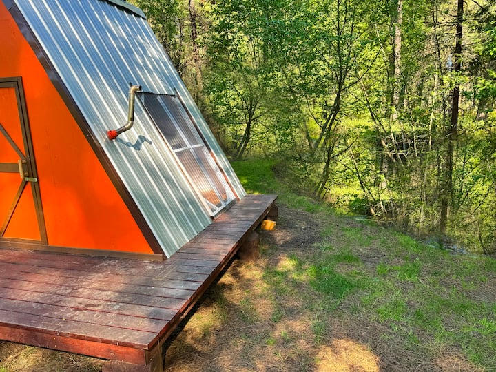 #136 A Frame Cabin Next To Steam And Huge Trees - McCloud, CA