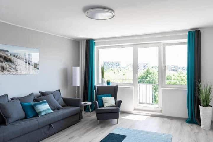 Geräumiges Apartment | Balkon Und Arbeitsbereich - Danzig