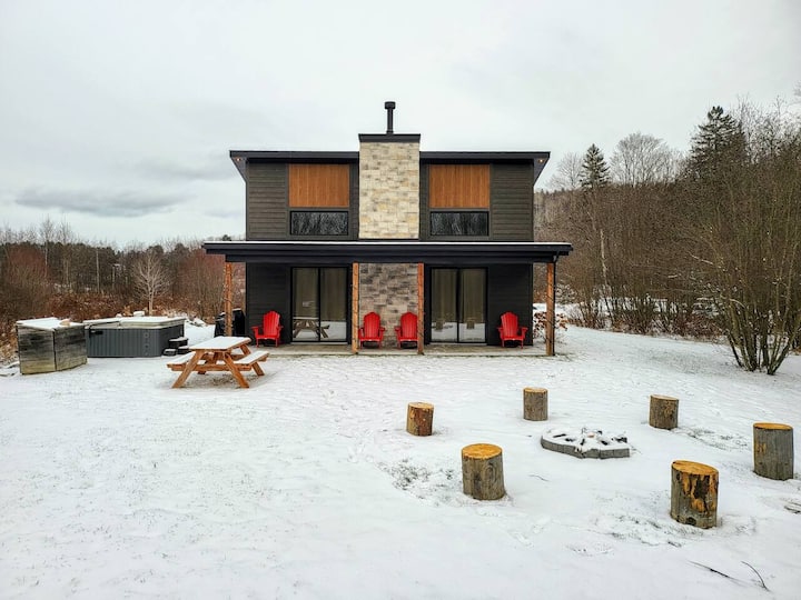 Cabine Moderne_spa_foyer Bois_escapade D'hiver - Lac-Simon