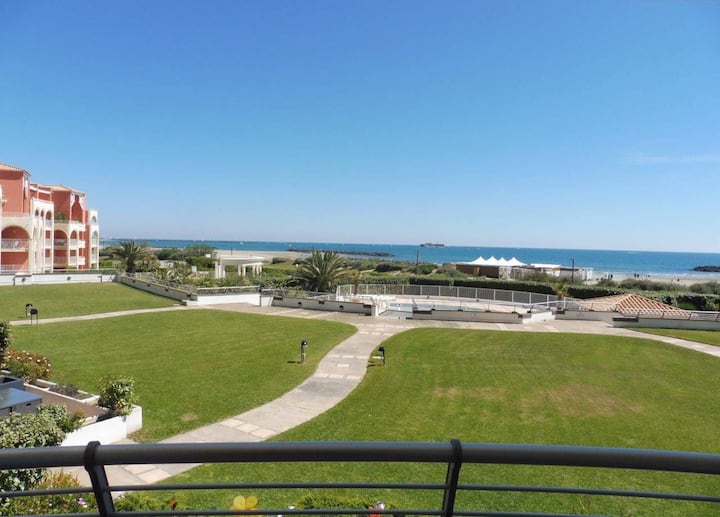 Joli T2 Vue Mer Piscine Rochelongue Cap D'agde - Le Grau d'Agde