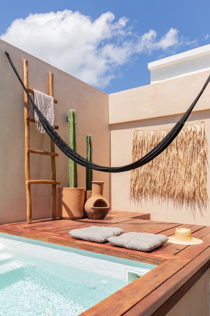 Boho Style Penthouse With Private Pool 150 Wifi - Tulum