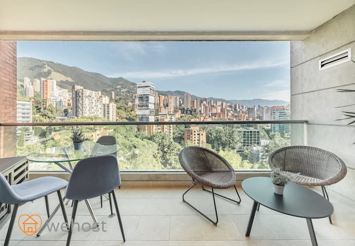 Elegant 1br • Skyline View • Pool • Gym • Provenza - Medellín