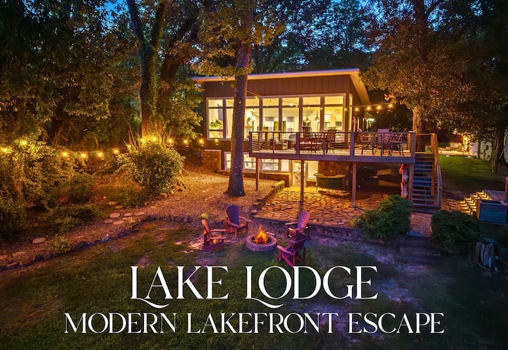 Modern Lakefront Escape | Private Dock | Hot Tub - Hot Springs, AR
