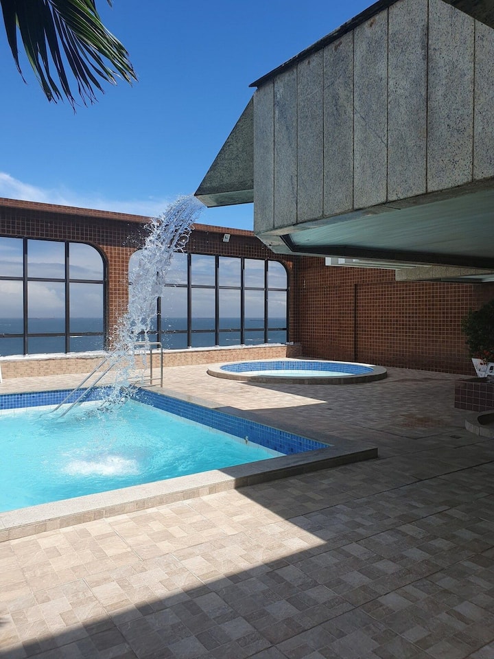80m2/frente Mar/cqueen/piscina/ar/garagem/academia - Vila Velha