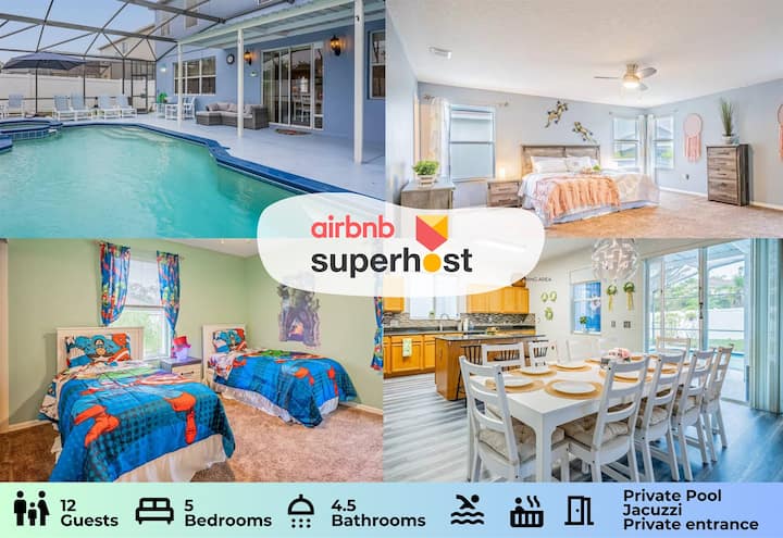 5 Bedroom Villa L 10 Min To Disney L Themed Rooms - 達文波特