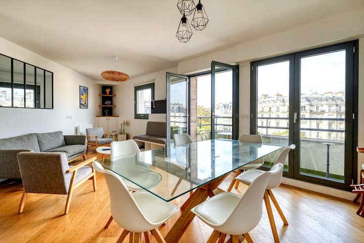 Appartement Familial - 4 Bdr - Vue Tour Eiffel - Paris
