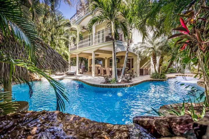It's A Jungle Out There - Tropical Pool, Sunset - Holmes Beach, FL