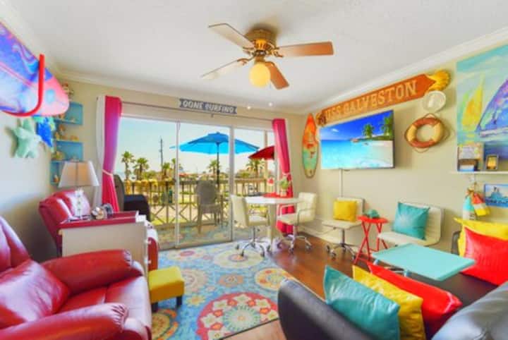 Island Vibe Condo - Dfw Flip Flops On Seawall! - Galveston Beach