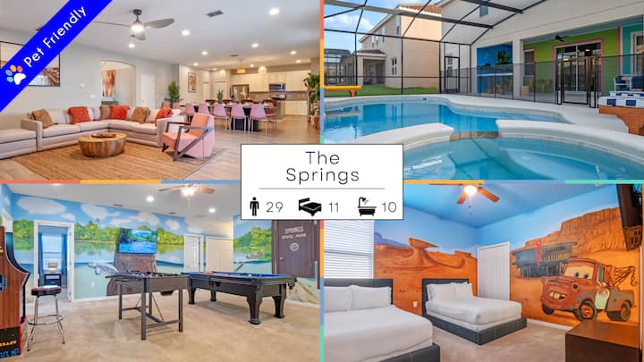 Charming 11br Villa W/ Pool, Hot Tub & Game Room - Davenport, FL