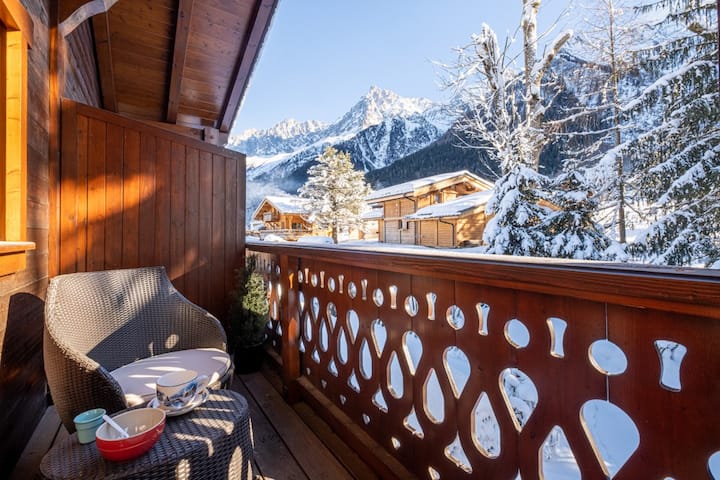 Appt Type Chalet Avec Balcon  Wifi  Jolie Vue - Les Houches