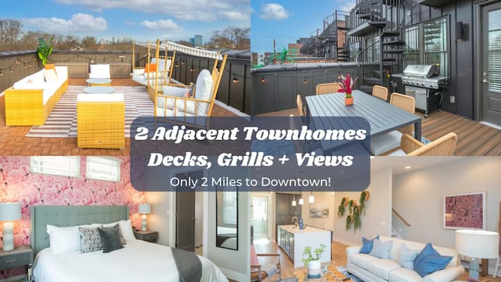 2 Homes-sleeps 24-roof Decks-grills Near Broadway - Nashville, TN