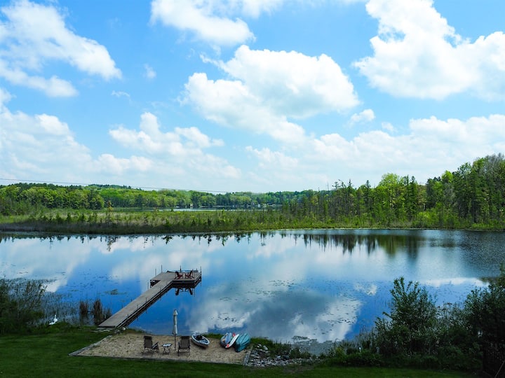 Private Lakefront Grass Lake Lodge-65 Acres - Big Rapids, MI