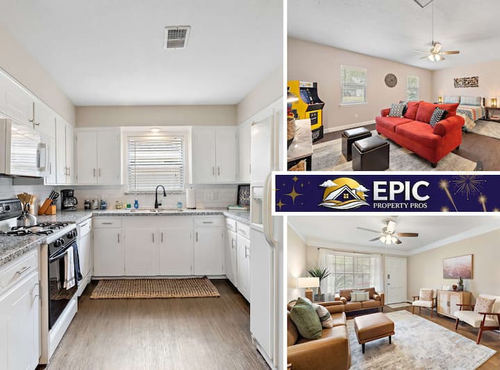 Modern Deer Park Escape: Arcade + Private Patio - Pasadena, TX