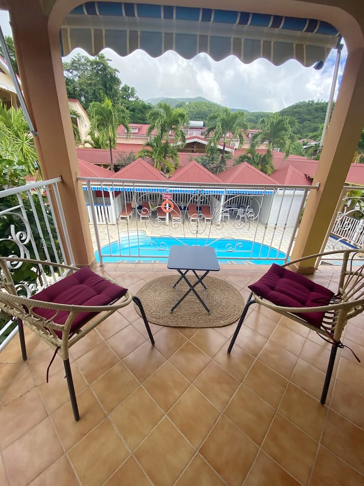 Appart Pointe-noire, Piscine. - Deshaies