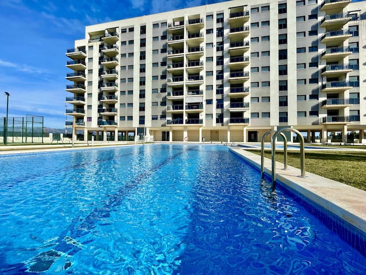 Apartamento Con Piscina, Padel Y Vistas Al Mar - Moncófar