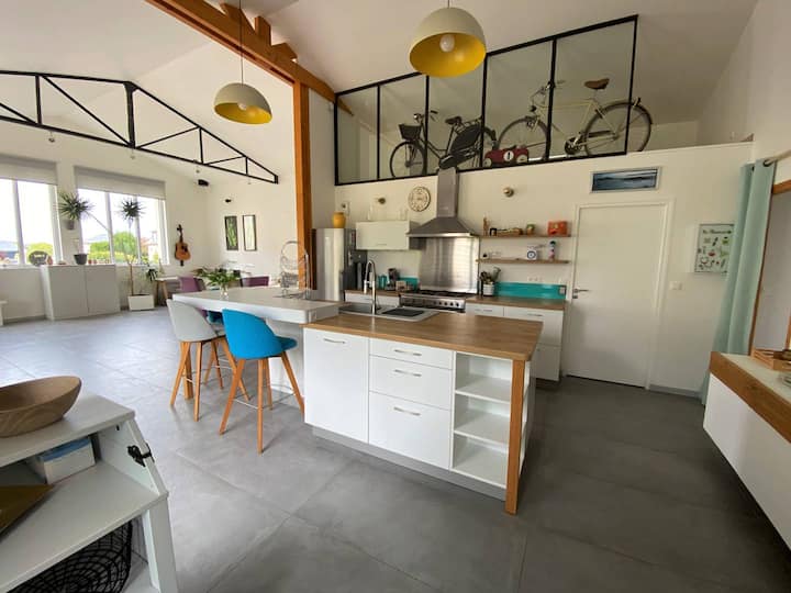 L'atelier, Jolie Maison Récente Style Loft à La Dé - Brittany