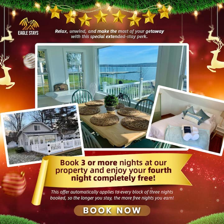 Lakefront 4br Retreat | Dock, Kayaks & Sleeps 12 - Chautauqua, NY