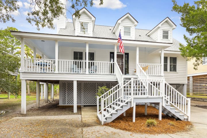 Spartina House- Marsh Retreat, Close To The Beach! - Folly Beach, SC