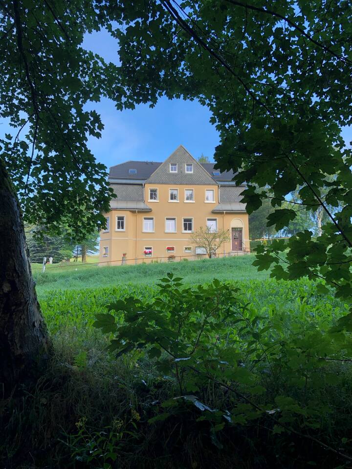Ferienwohnung Mit Säulenbett - Villa Hainberg - Neuhausen/Erzgebirge