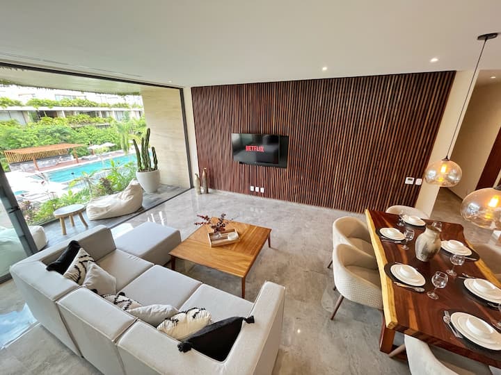 Chic 3br W/ Private Pool, Gym & Stunning Views - Tulum