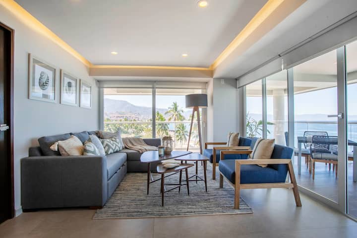 Upscale Corner Unit W/ Large Wrap Around Balcony & Pools - Puerto Vallarta