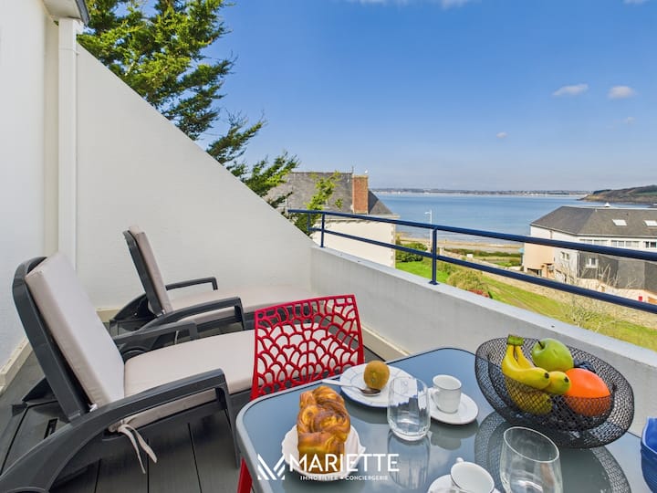 -Ar Men- T2 Avec Terrasse Vue Mer - Plage À 50 M - Concarneau