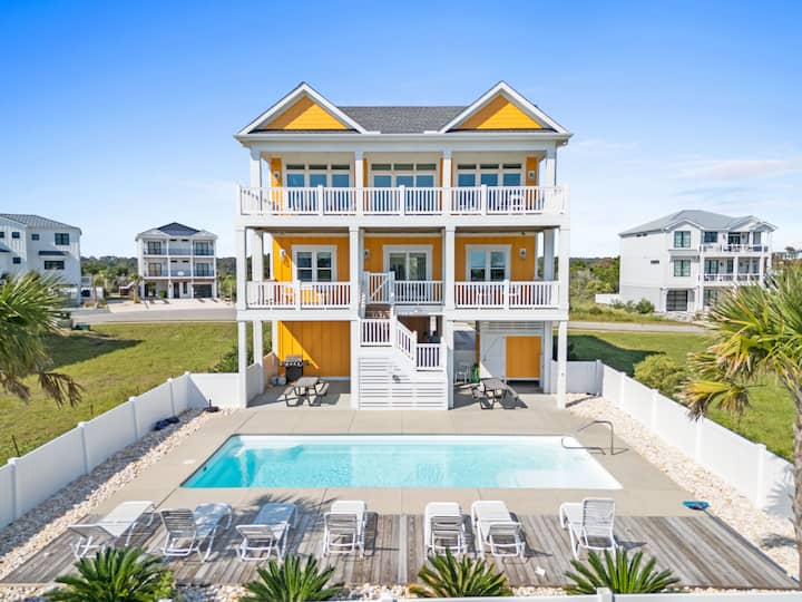 Big Orange Beach House By Brunswick Vr W/ Pool - 北卡羅來納