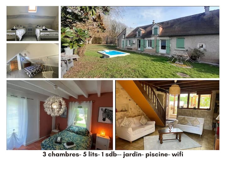 Jolie Maison 7 Pers-piscine-clim-beauval 10 Min - Saint Aignan