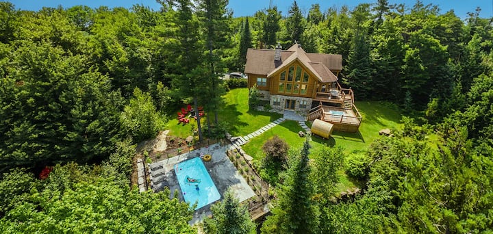 Chalet Red Deer Au Lac Fiddler Avec Spa, Sauna Et - Saint-Sauveur