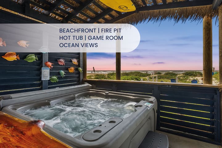Beachfront Oasis | Hot Tub, Firepit & Game Room - Crystal Beach, TX