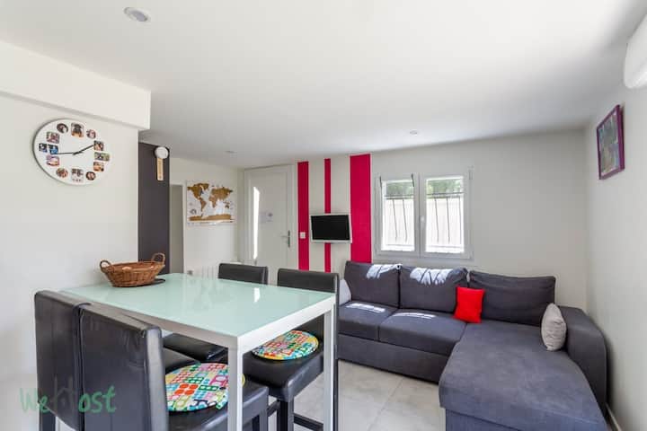 Joli Deux-pièces Avec Jardin à Bron/proche Eurexpo - ibis Lyon Est Bron