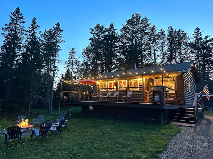 Wild Pines Cabin | Relax Under The Bistro Lights - Rangeley, ME