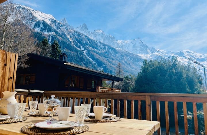 Chalet Face Au Mont Blanc Avec Jardin - Chamonix-Mont-Blanc