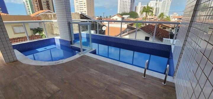 Excelente Apto Com Piscina 150 Metros Da Praia - Praia Grande