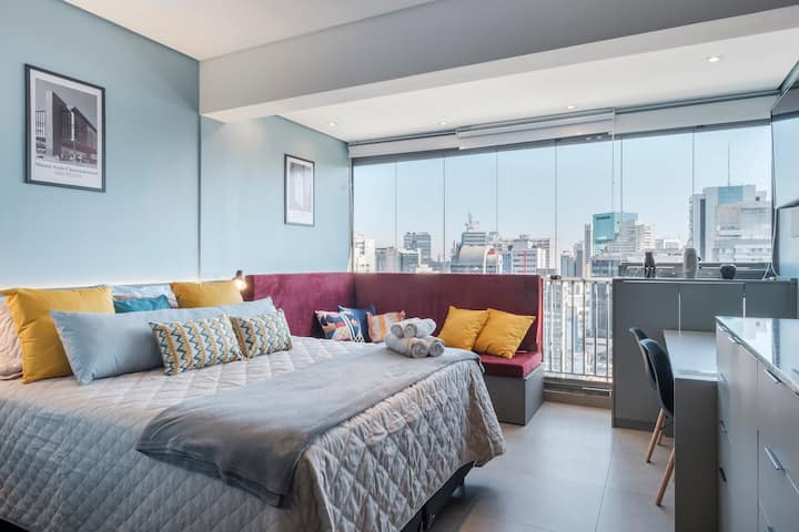 Studio Confort. Avenida Paulista/shopping/metrô - Liberdade