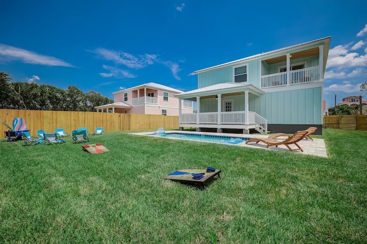Seascape Blue|heated Pool|6-min Walk To Bch - St. Augustine Beach, FL