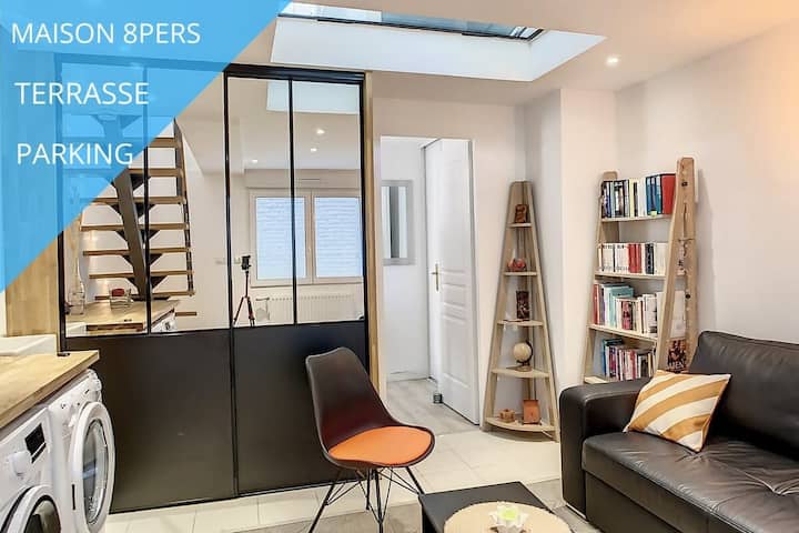 Grande Maison Terrasse Parking Gare 8 Pers - Amiens