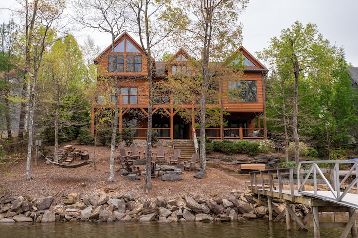Lakefront Retreat | Luxury Home With Views & Dock! - Lake James, NC