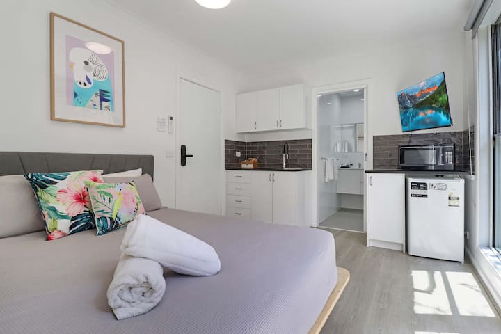 Blue Budgie Studio With Queen And Courtyard - Geelong