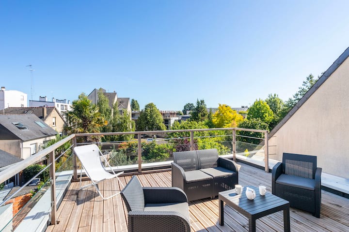 Teranga - Studio Avec Grande Terrasse Dans Rennes - Rennes