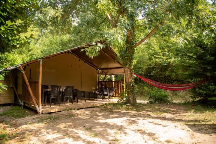 Camping Fargogne - Tente Safari 4p Sanitaires - Monclar-de-Quercy