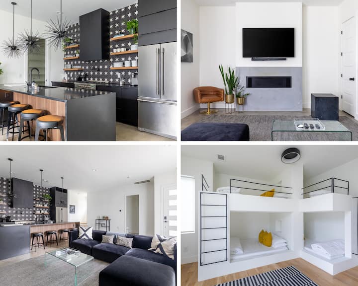 Modern Oasis: Rooftop Sunsets & City Lights!