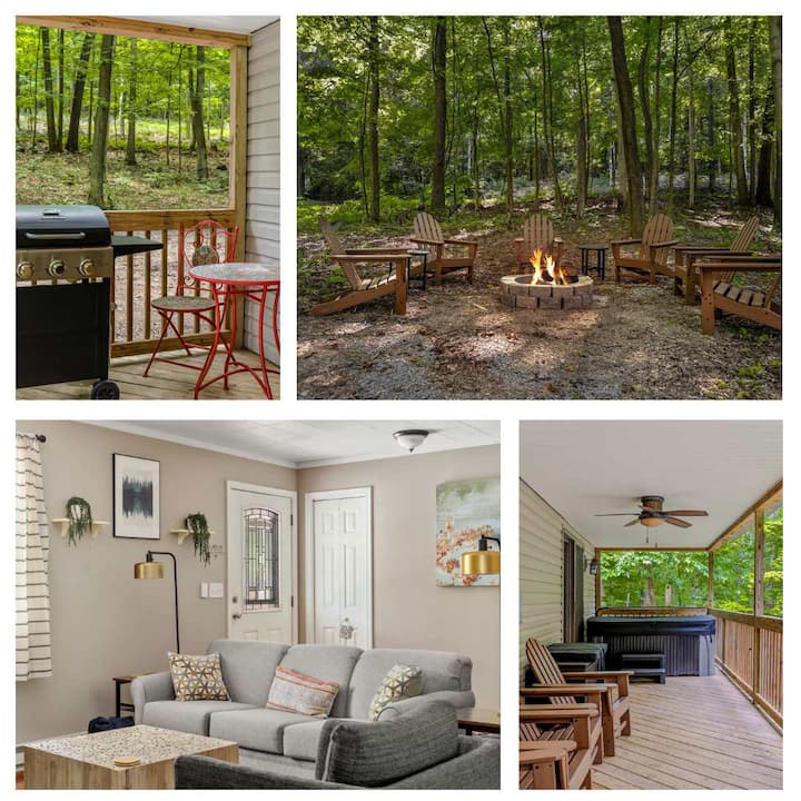 Modern Decor, Hot Tub, Fire Pit, Grill, & Games - Berkeley Springs, WV