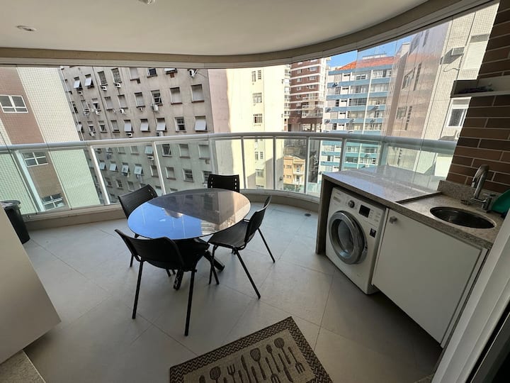 2 Quartos- Estanconfor Ac Sacada Fechada Garagem C - Santos