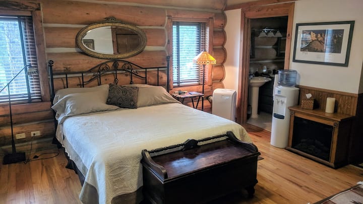 Views Of Mt. Rushmore - King Bed Log Lodge Room - Keystone, SD