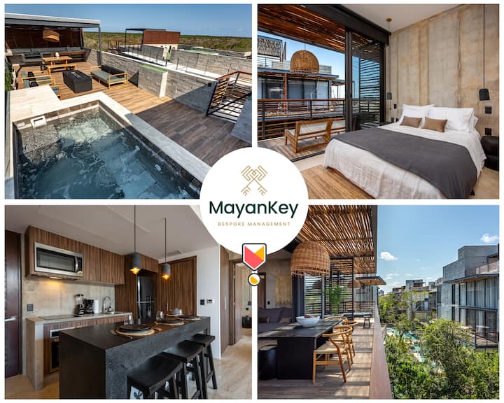 Luxe 3br Cenote Penthouse W. 2 Private Pools & Bbq - Paradise Beach