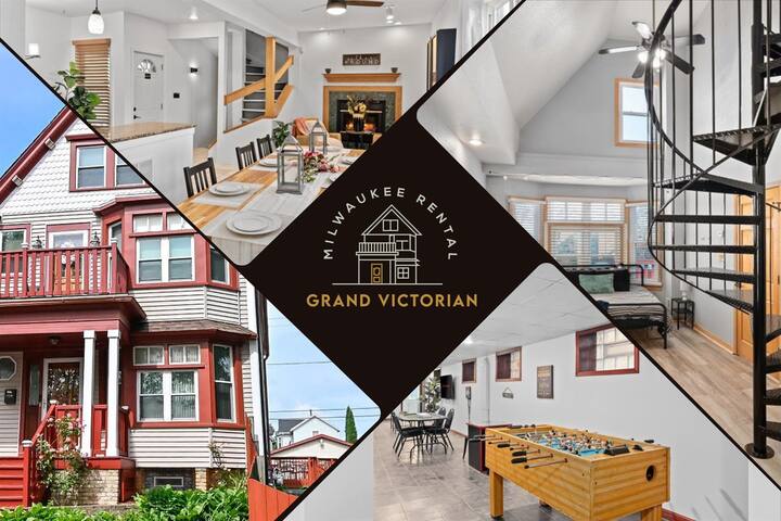 𖤓Grand Victorian Mansion 5000sf 7bd/7bt Sleeps20 - Milwaukee, WI