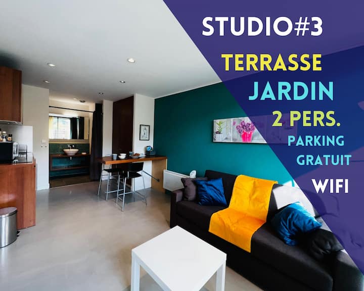 Studio Bleu Pont Roman Terrasse Jardin Aucalme - Nyons