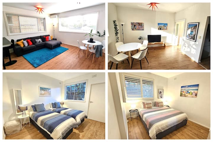Chic Central St Kilda 2 Bed 8 Mins Walk To Beach - St Kilda