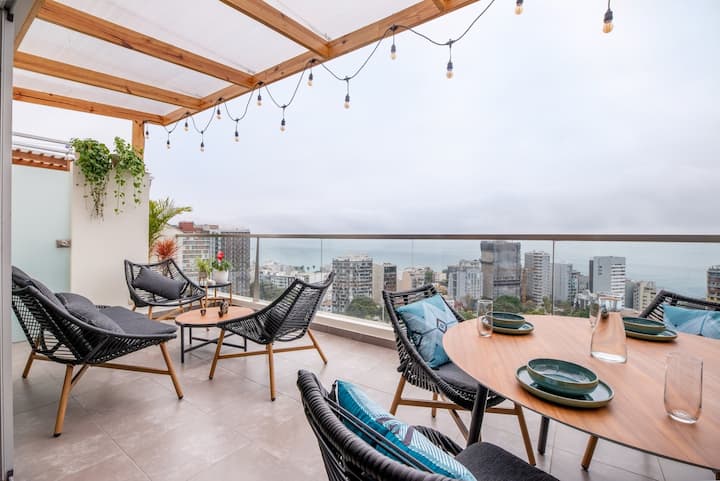 Ih*| Ocean View 3 Br Apt W/ Pool And Parking - Lima